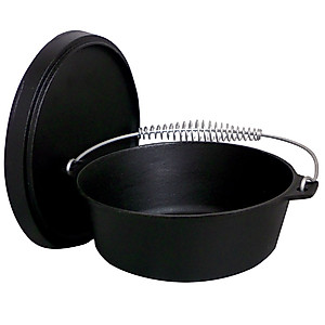 King Kooker CI16S Pre-Seasoned Cast Iron Dutch Oven, 16-Quart