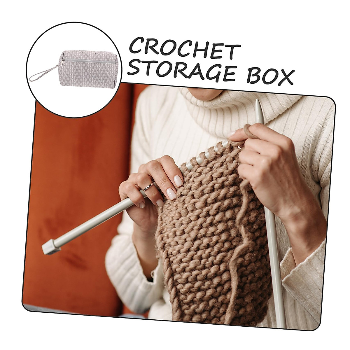 TEHAUX Wool Storage Storage Tote Knitting Tote Bag Knitting Needles Pouch Sewing Machine Carrying Case Cross Stitch Bag Knitting Tools Bag Knitting Bags Fabric Yarn Toolbox