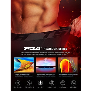 TSLA Men's Thermal Compression Pants, Athletic Sports Leggings & Running Tights, Wintergear Base Layer Bottoms, 2pack Tights Black/Red, Small