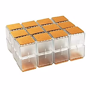 TEKEFT Chair Leg Wood Floor Protectors Flexible Silicone Square 1-1/8" to 1-3/8" Clear (24 pack）