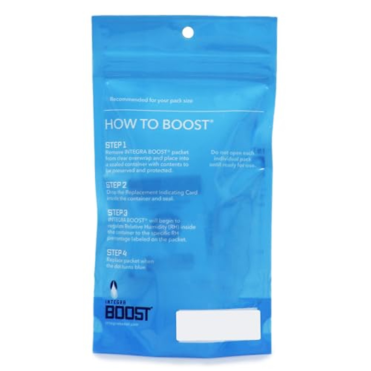 Integra Boost 2-Way Humidity Control Pack - Preserve Flavor & Control Humidity at 62% RH - Moisture Absorber for Herbs, Spices & More - 2 Gram (Pack of 6)