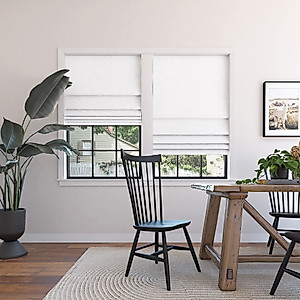 Sun Zero Seraphina Textured Total Blackout Cordless Roman Shade, 33" x 64", White