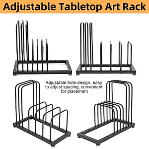 lukar Tabletop Art Rack, Art Storage Rack, Canvas Rack Art Storage Small Art Drying Rack Metal Storage Stand for Canvas Frame Drawing Board, Prints, Panel Artwork 13.77" H