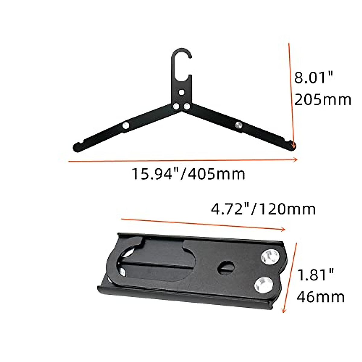 Tsnamay 2Pcs Black Closet Clothes Hangers Folded Hangers Travel Hangers Metal Aluminum Hanger