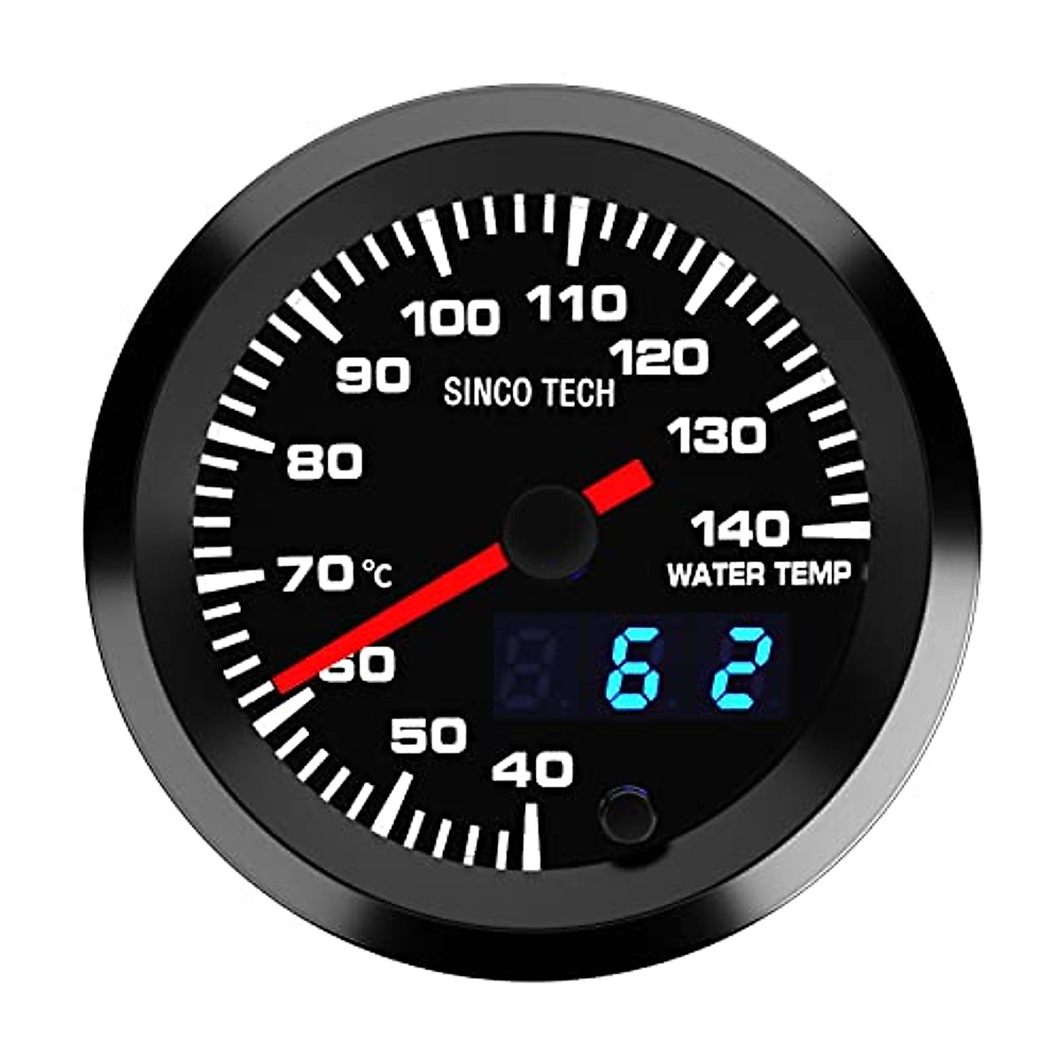 SINCO TECH Water Temperature Gauge 52mm Car Meter Digital Display Pointer 7 Colors LED Water Temp Gauge Kit 12V Universal (Water Temp Gauge)…