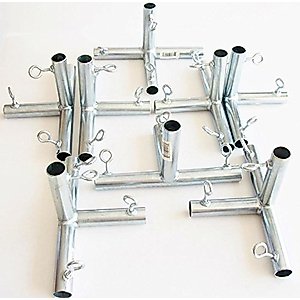 Golden Valley Tools & Tarps 8pc 3/4" Flat 4 Way Edge Canopy Fitting/Batting CAGE Fitting (F4A) - Fits 3/4" EMT Pipe That has an Outer Diameter of 15/16"