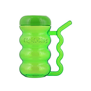 Arrow Sip-A-Mug Translucent Plastic Bottle with Built in Straw Handle, 14oz- Neon Pink, Neon Blue and Neon Green (3 Pack)