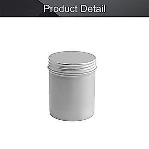 Othmro 2.7oz Metal Round Tins Aluminum Tin Cans Jar Refillable Containers 80ml Tin Cans Tin Bottles Containers with Screw Lid for Lip Balm Crafts Cosmetic Candles Silver 65×50mm