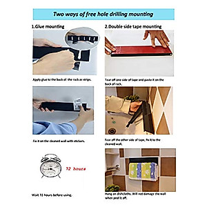 MAOERFUL 3 Swing Arms Towel Holder Wall Mount Towel Rack Dish Rag Dishcloths Washcloth Storage Organizer Hanger Swivel Hand Towel Bar for Sink Door Cabinet in Kitchen Bathroom (White)