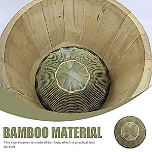 Zerodeko Wok Sticky Rice Cooking Steamer Basket Wicker Lid Traditional Replacement Steamer Basket Lid Wicker Woven Lid Rice Base for Bottom Containers
