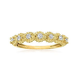 Canaria 0.25 ct. t.w. Diamond Flower Ring in 10kt Yellow Gold. Size 7