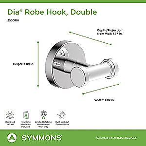 Symmons 353DRH Dia Wall-Mounted Double Robe Hook in Polished Chrome