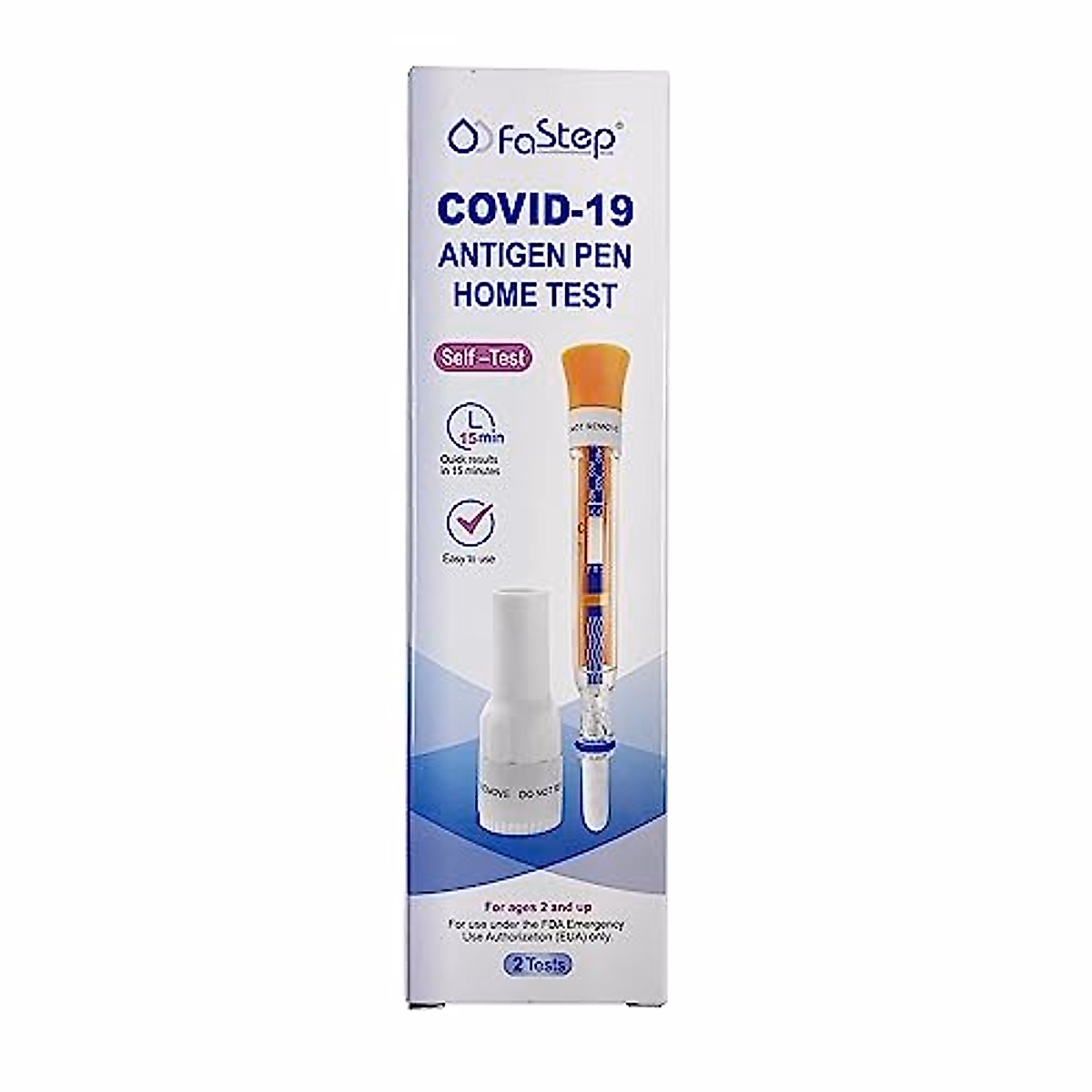 FaStep COVID-19 Antigen Pen Home Test (1 Pack, 2 Tests Total) - New Design