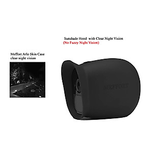 Meffort Inc Silicone Skin Cover with Dual Layer Sunshade Design, Clear (Not Fuzzy) Night Vision - Sun Glare UV Weather Protection Cover Compatible with Arlo Pro & Arlo Pro 2 Camera, 3 Pack (Black)