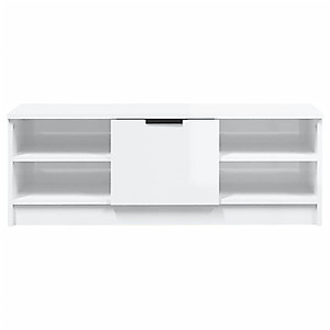 GaRcan TV Cabinet Living Room Sideboard Entertainment Centre TV Console Media Unit HiFi Cabinet with Shelf Grey Sonoma Engineered Wood (High Gloss White)