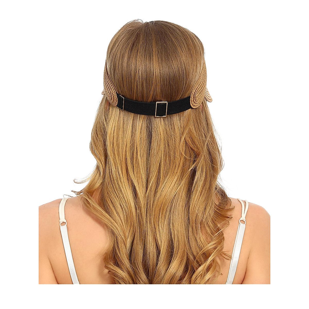 Womens Beach Straw Sun Visor Hat Ponytail Hole UV Protection Wide Brim Summer Cap Packable for Travel UPF 50+(Khaki)