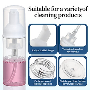 36 pcs 2oz Empty Foam Soap Dispensers Bottle Mini Lash Cleanser Bottles Refillable Cleaning for Shampoo Lotion Hand Sanitizer Cosmetics Castile BPA-Free