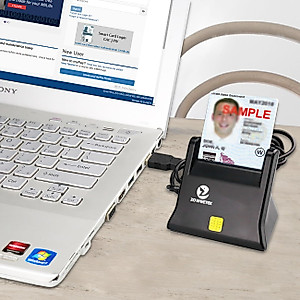 ZOWEETEK CAC Reader, CAC Card Reader Military, DOD Military USB Common Access CAC Smart Card Reader, Compatible with Windows, Mac OS and Linux