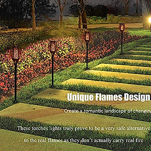 EOYIZW Solar Lights Outdoor 4 Pack, 99 LEDs Solar Torch Light with Flickering Flame- IP65 Waterproof Solar Garden Lights, Solar Powered Outdoor Lights for Porch Yard Patio Halloween Decorations