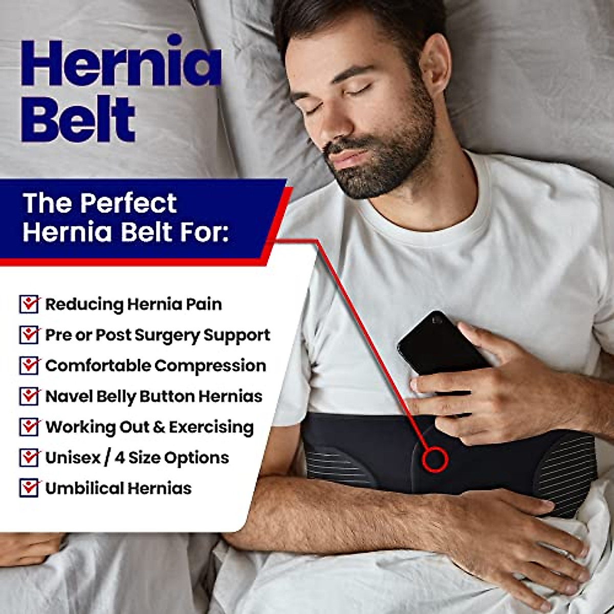 Hernia Belt for Men or Women - Plus Size Abdominal Binder Post Surgery Tummy Tuck Support Belts for Umbilical Hernias, Inguinal, Navel Belly Hernias, Hysterectomy, Postpartum with Stomach Pad (XXXL)
