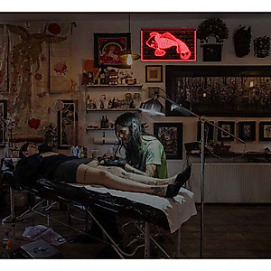 100043 Koi Japanese Fish Traditional Tattoo Shop Studio Home Decor Display LED Light Neon Sign (12&quot; X 8&quot;, Red)