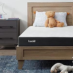 Lucid 5 Inch Firm Gel Memory Foam Mattress Twin— Gel Infusion—Hypoallergenic Bamboo Charcoal—Breathable Cover