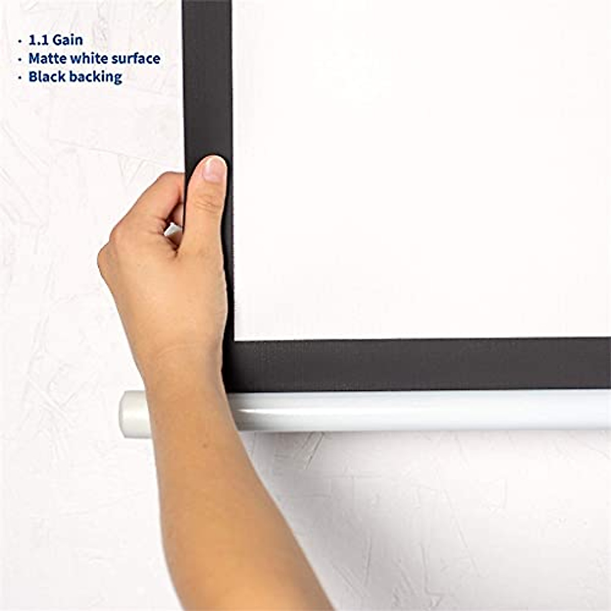 FZZDP Manual Pull Down Projector Screen 60 72 84 100 Inch 4:3 Widescreen Retractable Auto-Locking Portable Projection Screen ( Size : 100 inch )