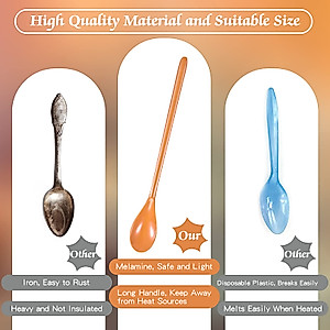 Lallisa 8 Pcs Iced Tea Spoons Long Plastic Ice Handle Spoon Colorful Teaspoons 8.9" Coffee Stirring Spoons Long Handle Spoon Long Teaspoons for Mixing Ice Cream Honey Sundae Hot Chocolate Cocktail