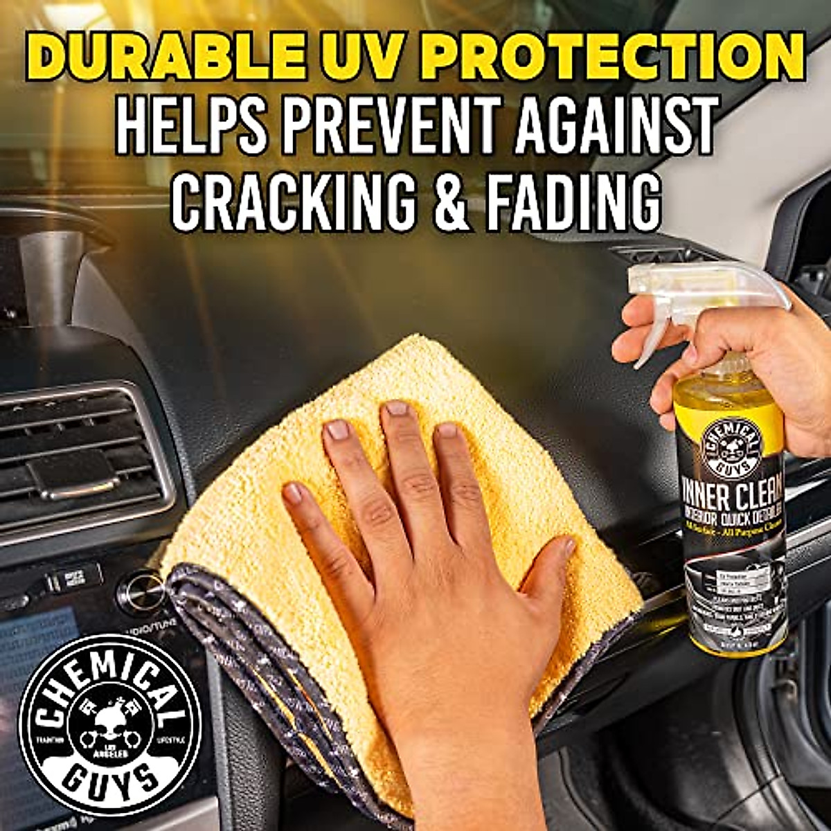Chemical Guys SPI_663_16 InnerClean Quick Detailer with Pineapple Scent, High Performance Interior and Dashboard Cleaner, Dust Repellent, Easy to Use Non Greasy Formula, 16 fl oz