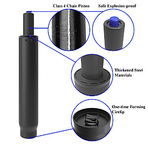 AAGUT 5'' Stroke Office Chair Gas Lift Cylinder Replacement,Pneumatic Shock Heavy Duty (450 lbs) Office Chair Parts & Universal Size, Class 4 Hydraulic Piston, Black