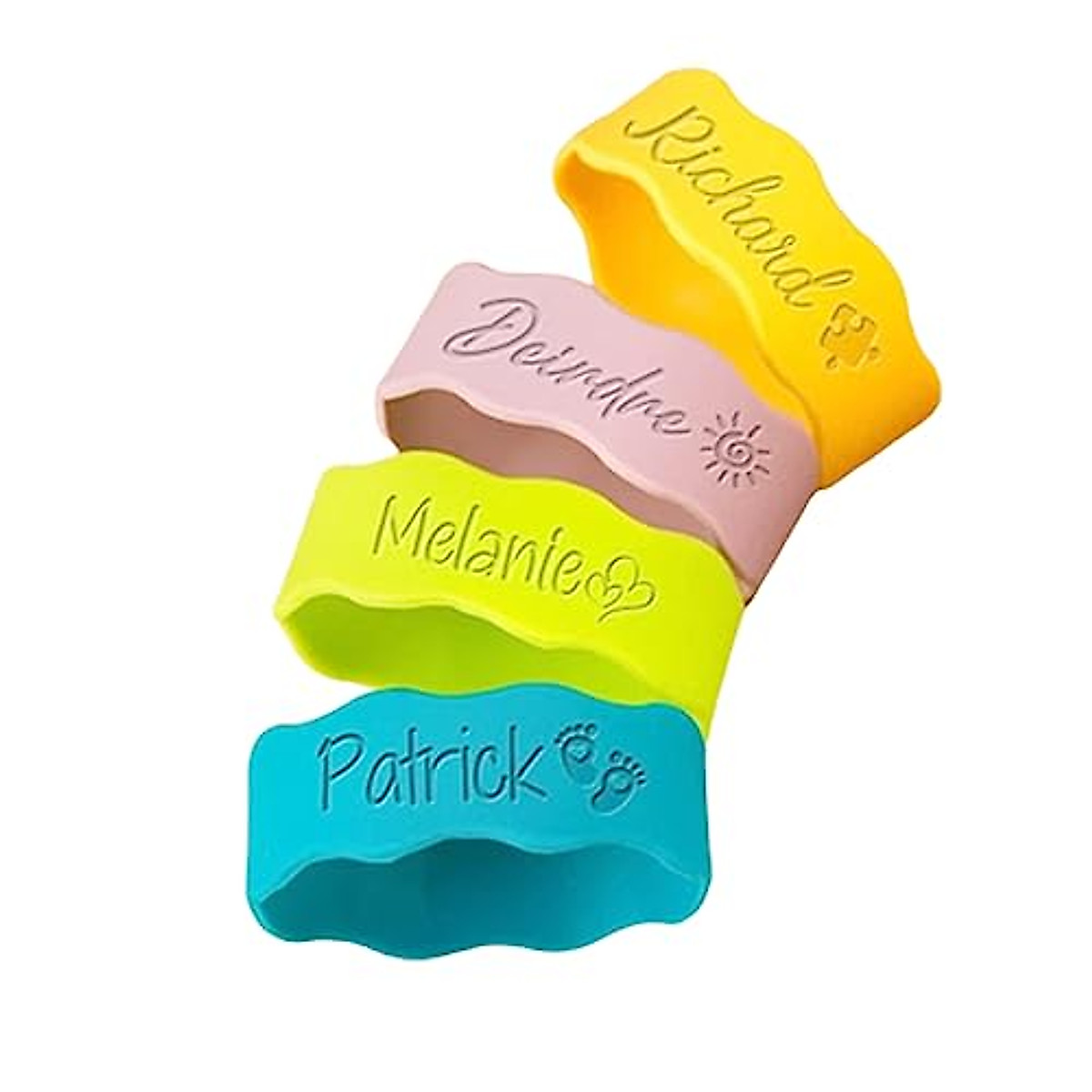 Personalized Water Bottle Name Bands, Custom Baby Bottle Labels for Daycare Name Reusable Water Bottle Labels