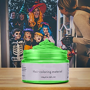 Acosexy Green Wax Hair Color, Natural Hair Strong Style Gel Cream Hair Dye, Instant Hairstyle Mud Cream for Party, Cosplay, Masquerade etc.