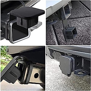 2PCS 2 Inch Trailer Hitch Cover, Receiver Tube Hitch Plug Insert Cap Compatible with Class 3 4 5 Hitches for Toyota Ford Jeep Chevrolet Nissan Dodge Ram Porsche Mercedes Benz Ranger ATV UTV