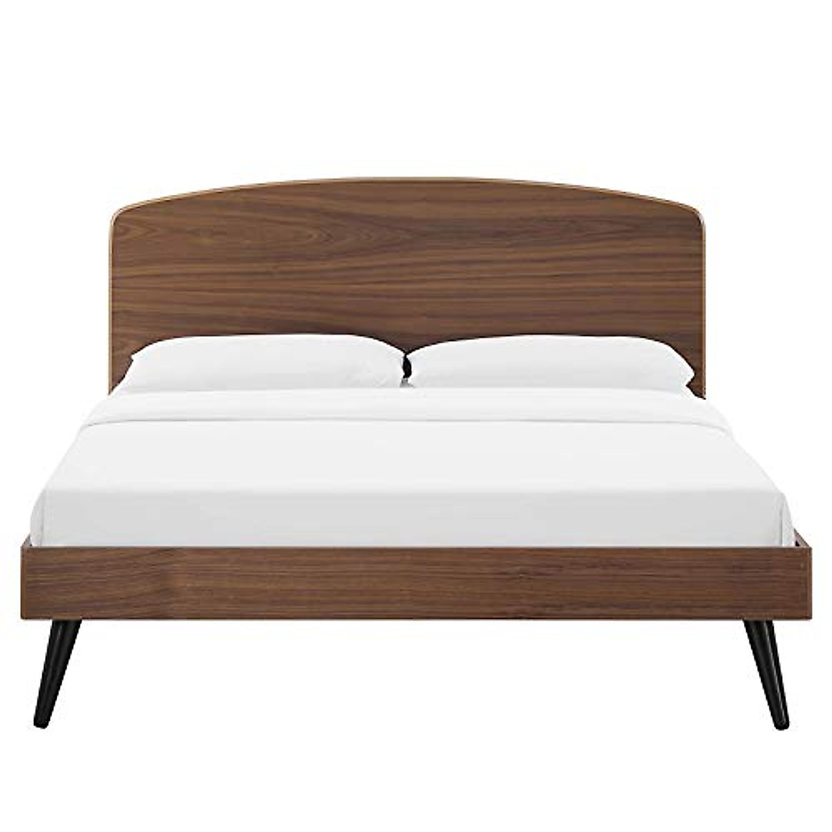 Modway Bronwen Full Wood Platform Bed in Walnut