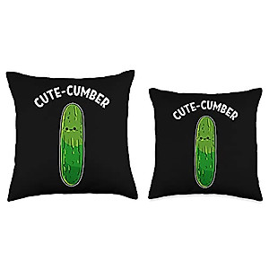 Cute-Cumber Cucumber Lover Throw Pillow, 18x18, Multicolor