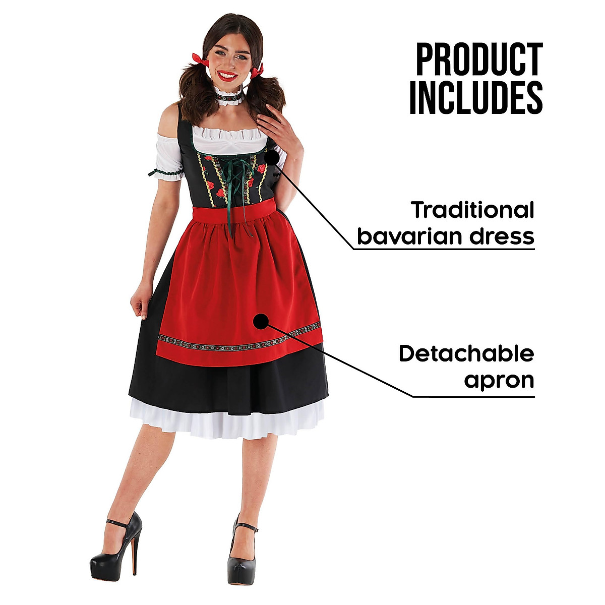 Morph October Festival Costume for Women Oktoberfest German Costume Women Dirndl Costume German Beer Maiden Girl Costumes, XX-Large