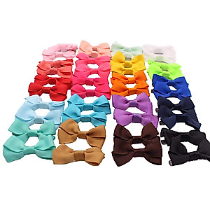 50PCS Tiny Baby Girls Hair Bows 2 Inch Grosgrain Ribbon Bows With Alligator Hair Clips Hair Barrettes Hair Accessories for Toddlers Kids Children Little Girls in Pairs