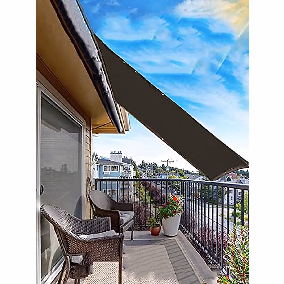 TOTOZAKUL Shade Cloth - Garden Mesh Netting Black-7x7 FT,with Grommets Outdoor Sun Cover for Pergola Patio Plants Greenhouse Chicken Coop Shading Rate 70-90% Sunblock Net Patio,Shade Sails Lawn