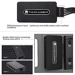 Thermalright Integrated Fan Hub, 10-Port 4 Pin PC Fan Controller, 12V Fan Hub, Support up to 10 Fans, SATA Power Cord Direct Input