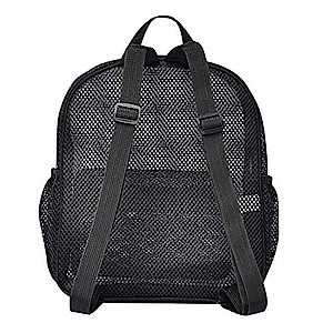 MAY TREE Small Mesh Backpack for School See Through Daypack for Beach Beach, Swimming, Outdoor, Fitness, Travel, Sports, Black