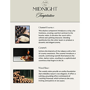 Midnight Temptation Luxury Scented Candle | 8 oz 100% Soy Wax | Wood Wick | Black Jar | Rich Channel, Wood, & Tobacco Caramel Notes | Fall Candle Collection