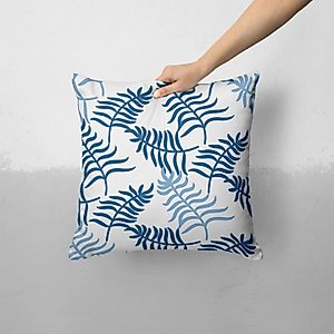iiRov Shades of Blue Whispy Feathers - Custom Decorative Home Decor Indoor or Outdoor Throw Pillow Cover for Sofa, Bed or Couch Cushion (Pillow CASE Cover ONLY)