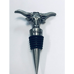 Texas Longhorn Style Wine Stopper Pewter Design
