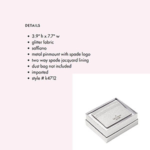 Kate Spade New York womens wallets Shimmy Glitter Boxed Small Cardholder (Lunar Light Silver)