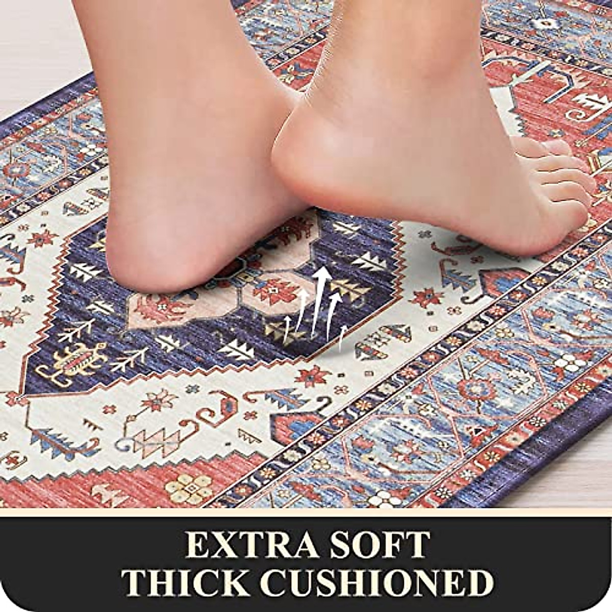 Pauwer Anti Fatigue Kitchen Mats for Floor 2 Piece Set, Cushioned Memory Foam Kitchen Rug, Non Slip Kitchen Runner Rug Carpet, Waterproof Kitchen Sink Area Rug Comfort Standing Mat for Kitchen Laundry