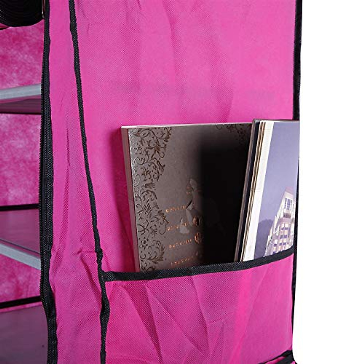 Gappys Shoe Rack Organizer Storage with Dustproof Cover - 10-Tier Free Standing Shoe Racks Cabinet for Closets,Shoe Stand,Shoe Shelf Storage (Pink), 22.83 x 11.4 x 63 inch