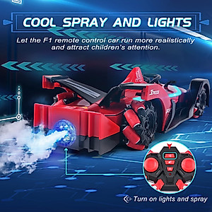 JELOSO F1 Fast RC Drift Car, Hobby Remote Control Car LED Lights 4WD 2.4GHz 360°Rotating RC Race Sport Stunt Car, High Speed Formula 1 Model Vehicle Cool Toys Birthday Gifts for Kids Boys Age of 6-12