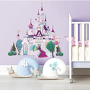 Runtoo Large Castle Wall Art Decals for Girls Bedroom Princess Wall Stickers Nursery Kids Home Decor
