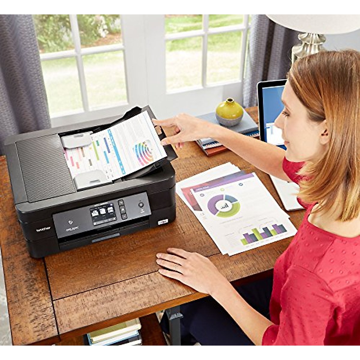 Brother Wireless All-in-One Inkjet Printer, MFC-J895DW, Multi-function Color Printer, Duplex Printing, NFC One Touch to Connect Mobile Printing, Amazon Dash Replenishment Enabled, Black, Standard
