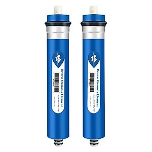Membrane Solutions 150 GPD RO Membrane, Reverse Osmosis Membrane, RO Membrane Replacement, Reverse Osmosis Filter Replacement for Under Sink Home Drinking RO Water Purifier System (2 PACK)